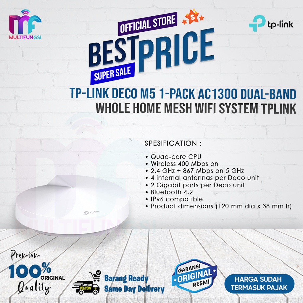 Jual TP-LINK DECO M5 1-PACK AC1300 Dual-Band Whole Home Mesh WiFi System TPLINK | Shopee Indonesia