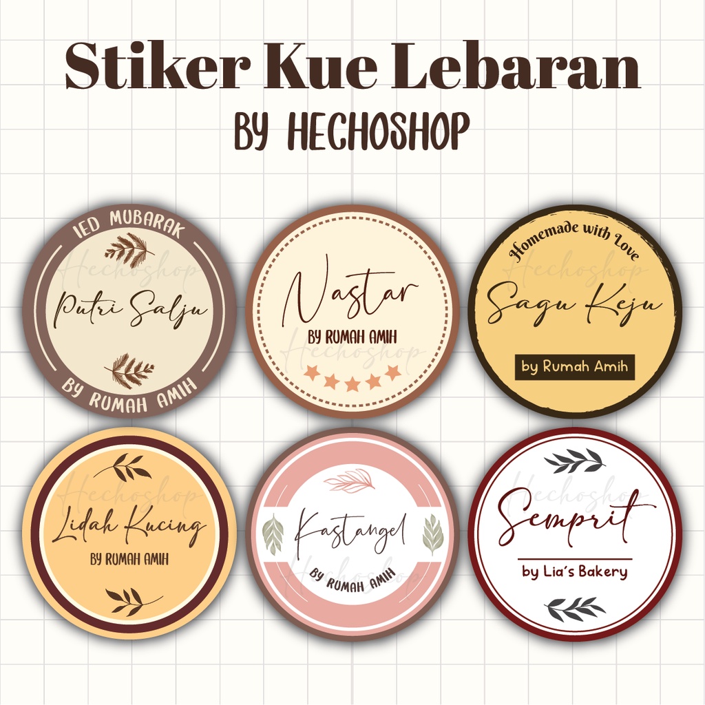 Jual Stiker Kue Lebaran / Kemasan Kue [HECHOSHOP] | Shopee Indonesia