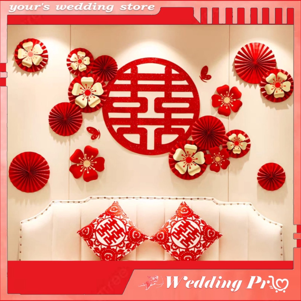 Jual SET Dekorasi Wedding / Tempelan / Sticker Xi Sanjit / Dekor Kamar ...