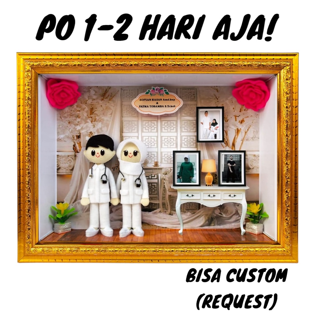 Jual Boneka Flanel Dokter Couple Frame 3D 25X35 Cm | Shopee Indonesia