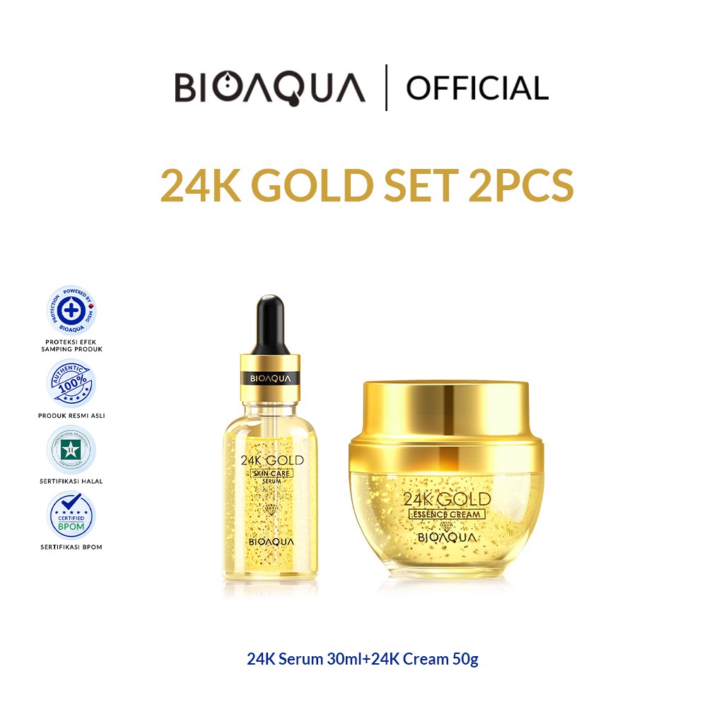 Jual BIOAQUA 2pcs Set With Serum Wajah + Cream Skincare Paket Whitening ...