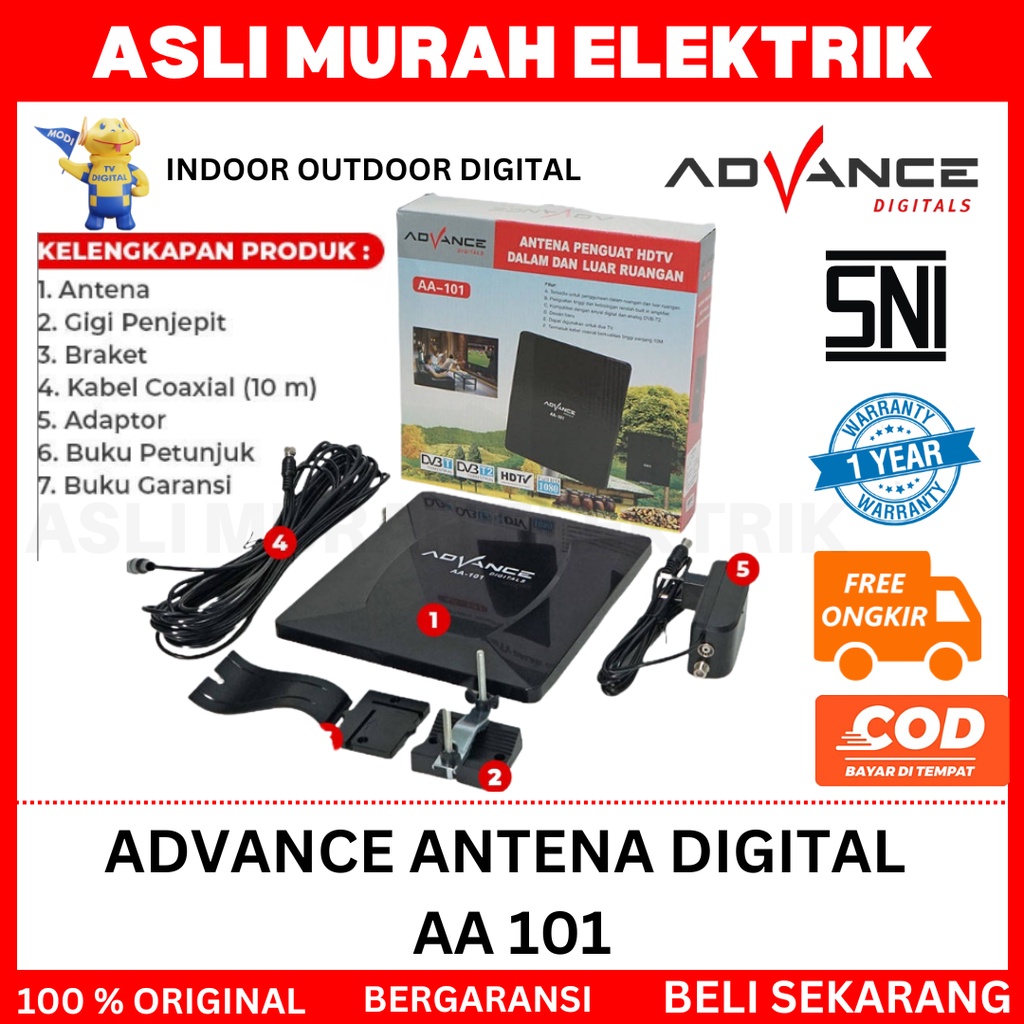 Jual Antena TV digital Indoor-Outdoor Advance AA-101 Super Jernih ...