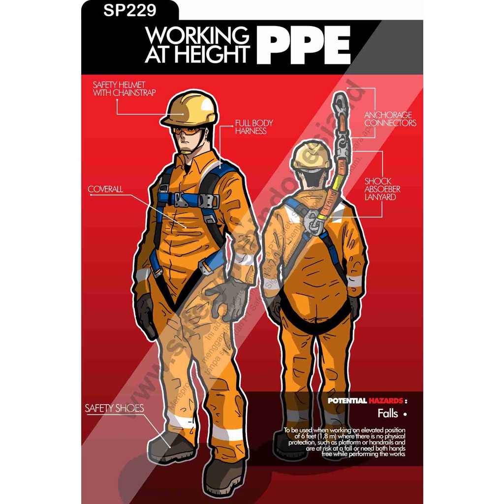 Jual SP229 Poster K3 Safety A1 Pigura - Working at Height PPE | Shopee ...