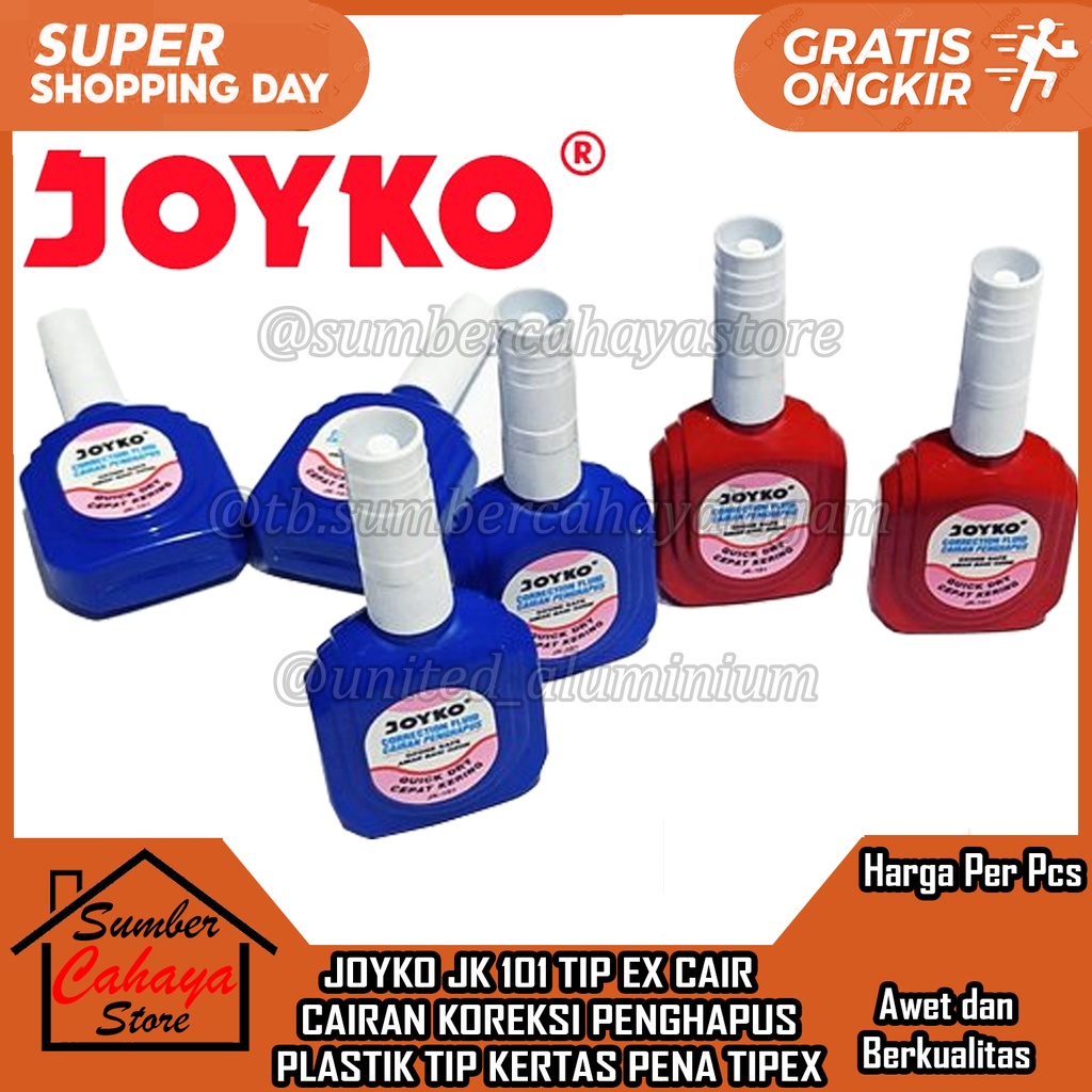 Jual TIP EX CAIR CORRECTION PEN FLUID JK 01 JOYKO TIPP X TIPEX CAIRAN ...