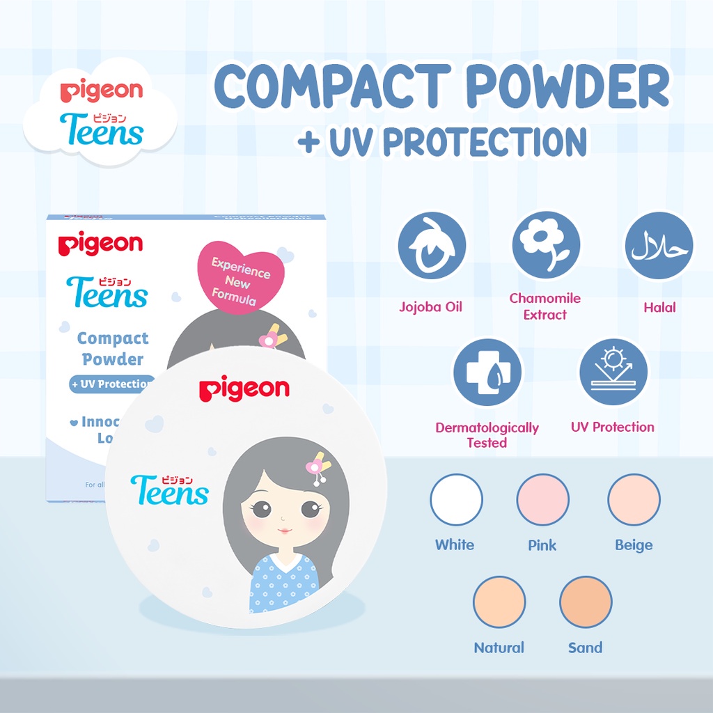 Jual AS PIGEON Teens Compact Powder + UV Protection 14Gr / Bedak Padat ...