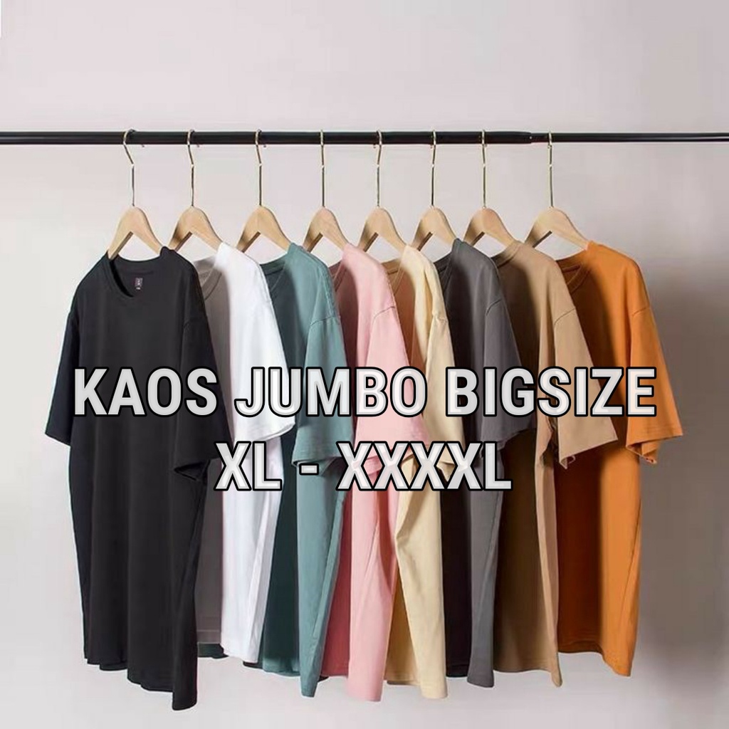 Jual Kaos Pria Wanita Big Size Jumbo Lengan Pendek XL XXL XXXL XXXXL ...