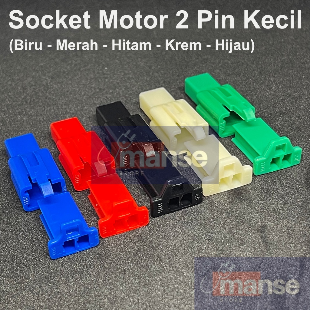 Jual Socket Motor 2 Pin Kecil / Soket Konektor Kabel 2 Pin Warna (Set ...