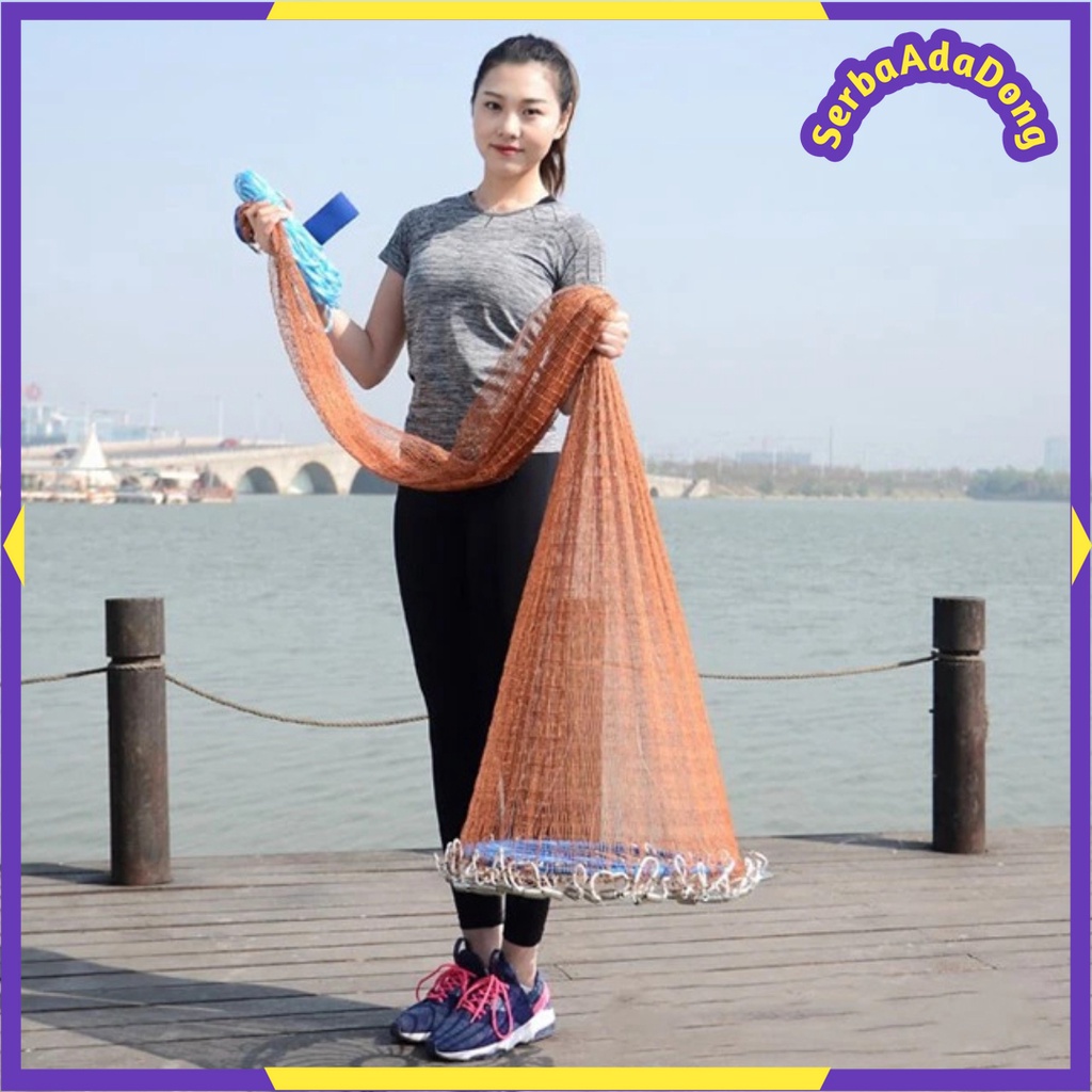 Jual Jaring Pancing Jala Ikan Lempar Fishing Throw Net Cage 4.2 Meter ...