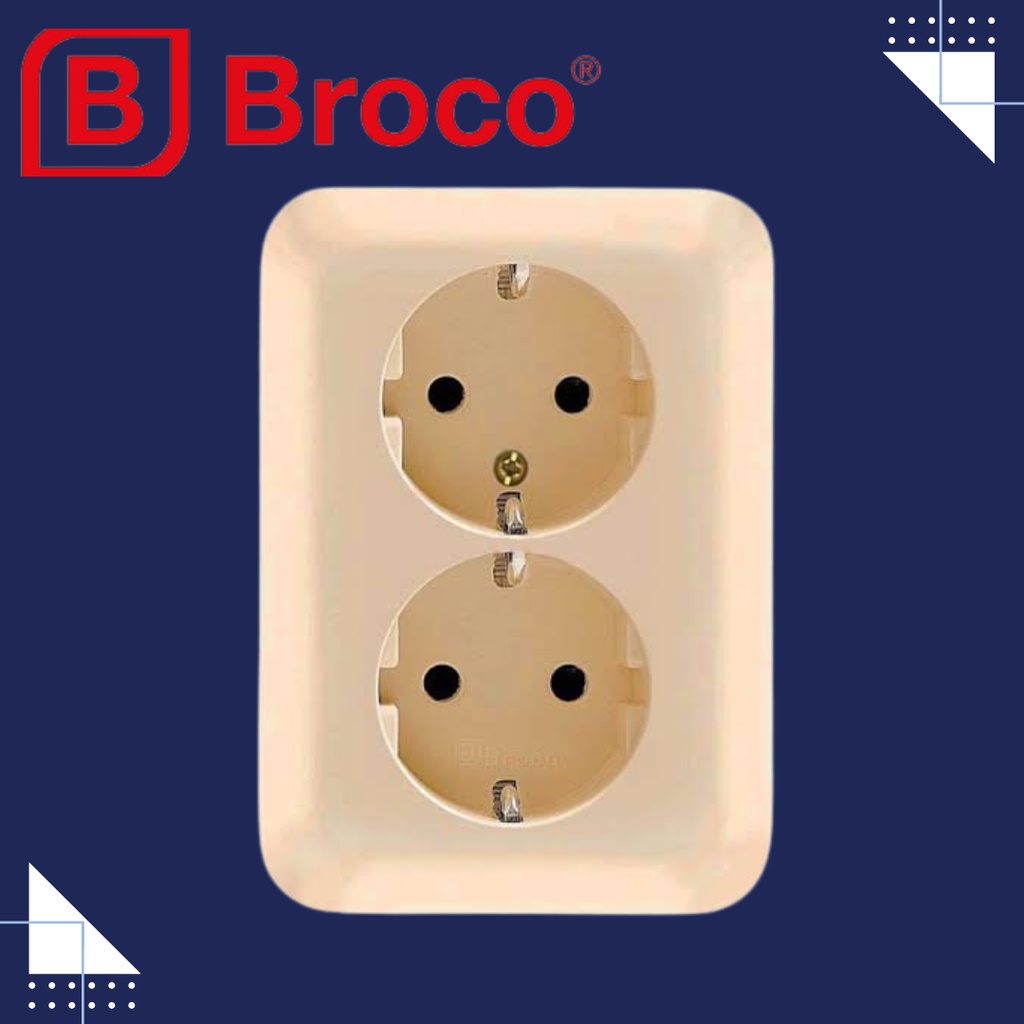 Jual BROCO STOP KONTAK COLOKAN ARDE 2 LUBANG BROCO GRACIO CREAM IB ...
