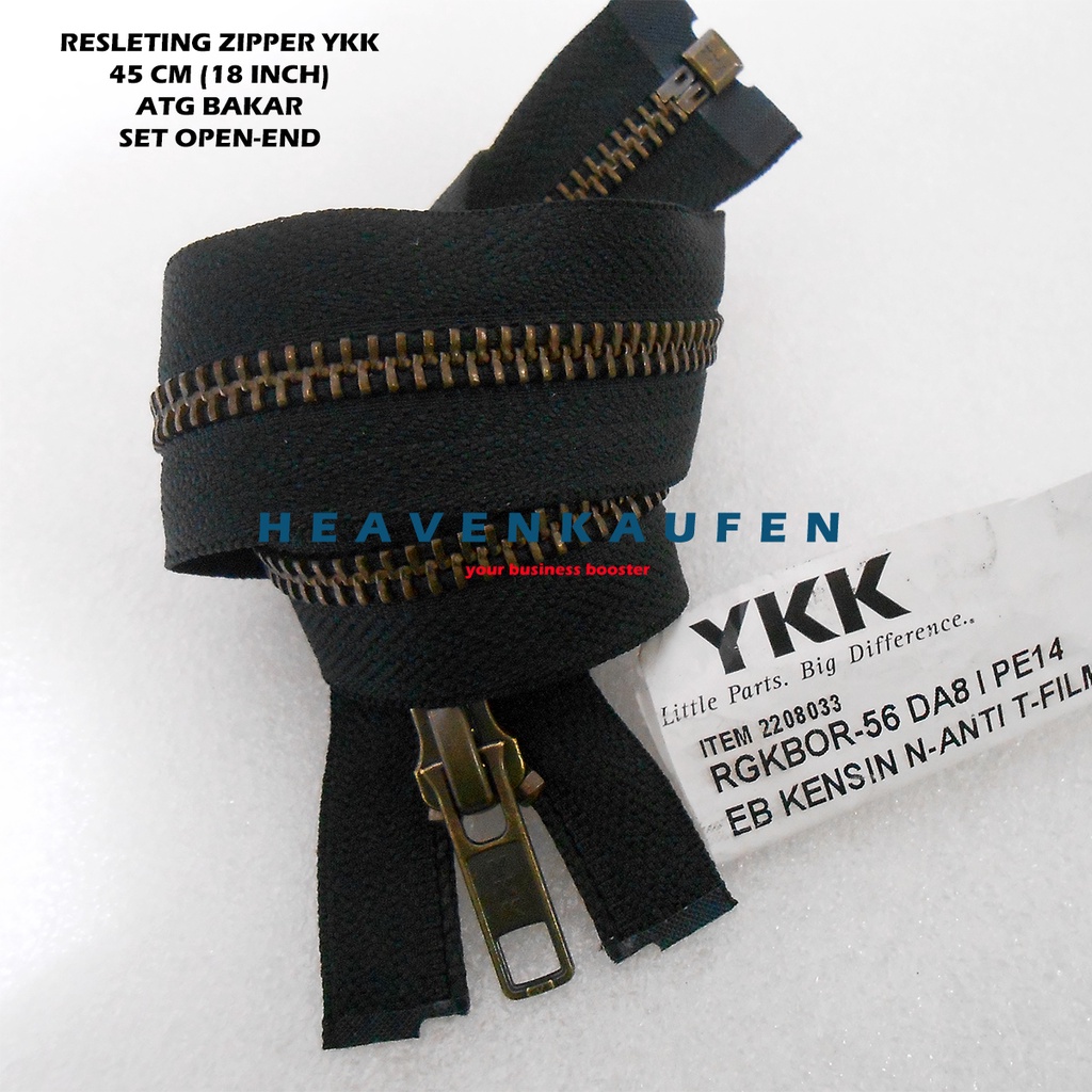 Jual Resleting Zipper YKK Type Gigi Besi 45 cm Atau 18 inch Warna Hitam - ATG Bakar Model Set ...