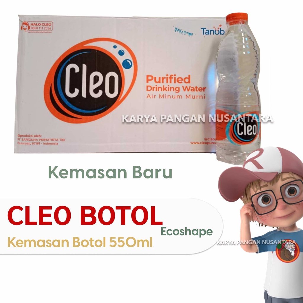 Jual CLEO BOTOL ECO SHAPE 550ML AIR MINERAL CLEO ECOSHAPE 550 ML DUS 24 | Shopee Indonesia