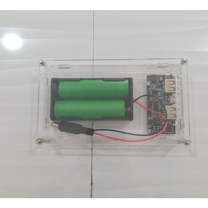 Jual ACRYLIC CASE BOX POWERBANK MODUL USB 5V 1A 2.1A| TEMPAT BATERAI ...