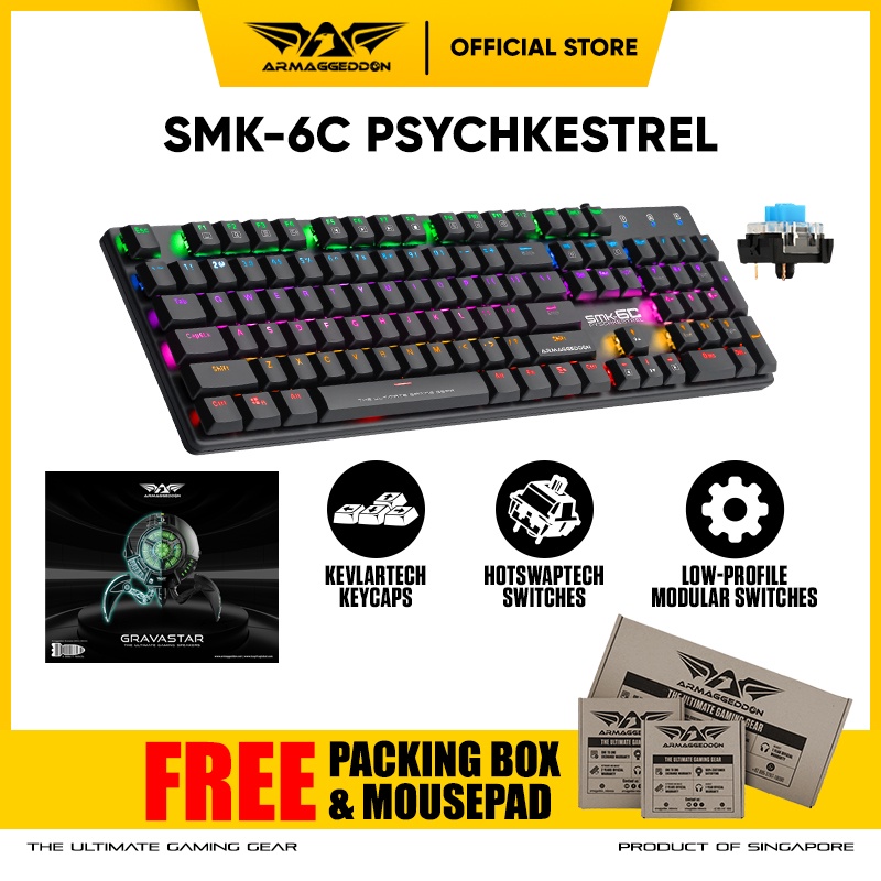 Jual Keyboard Gaming Mechanical Armaggeddon SMK 6C Low Profile Oetemu ...