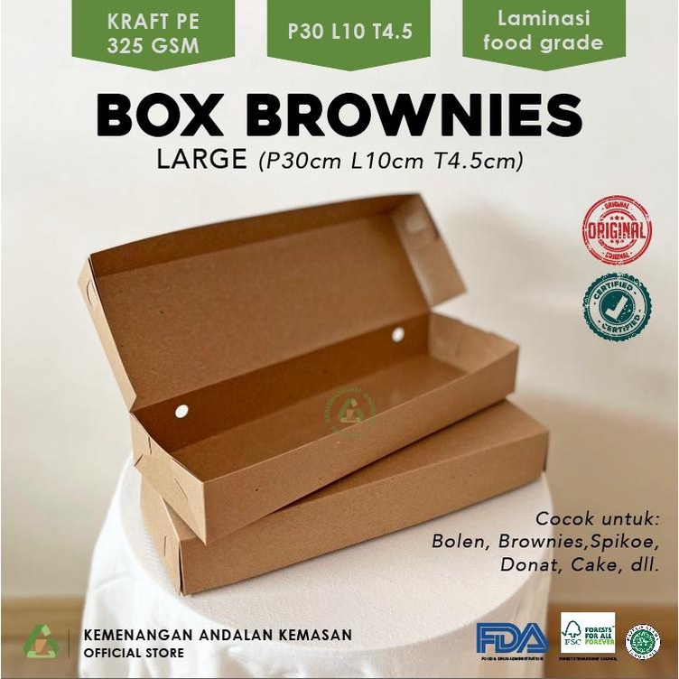 Jual Box Brownies // Dus Brownies 30x10x4.5 // Kemasan Brownies Laminasi Food Grade (WAJIB ...