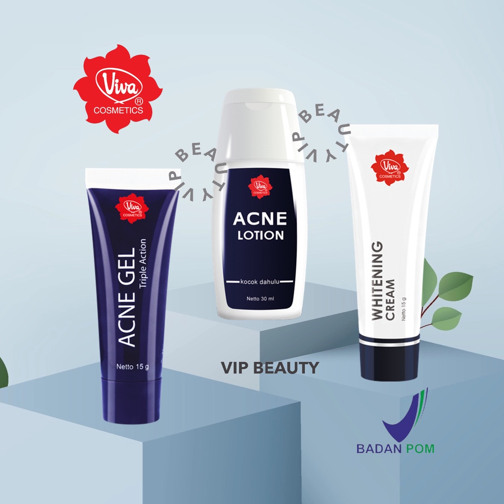 Jual VIVA Acne Gel 15g | Lotion 30ml Triple Action | Whitening Cream ...