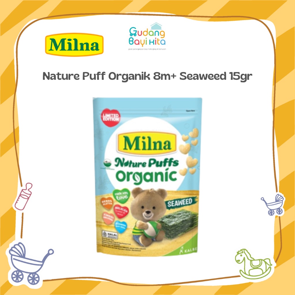 Jual MILNA Nature Puff Organik 8+ Seaweed 15gr - Snack Milna - Camilan ...