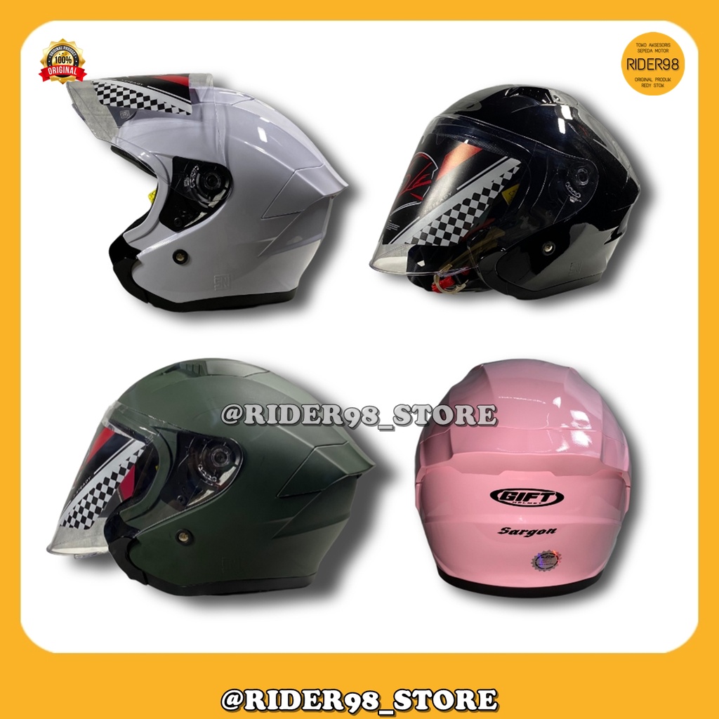 Jual Helmets Sepeda Motor Half Face Gift Sargon Solid Polos Original ...