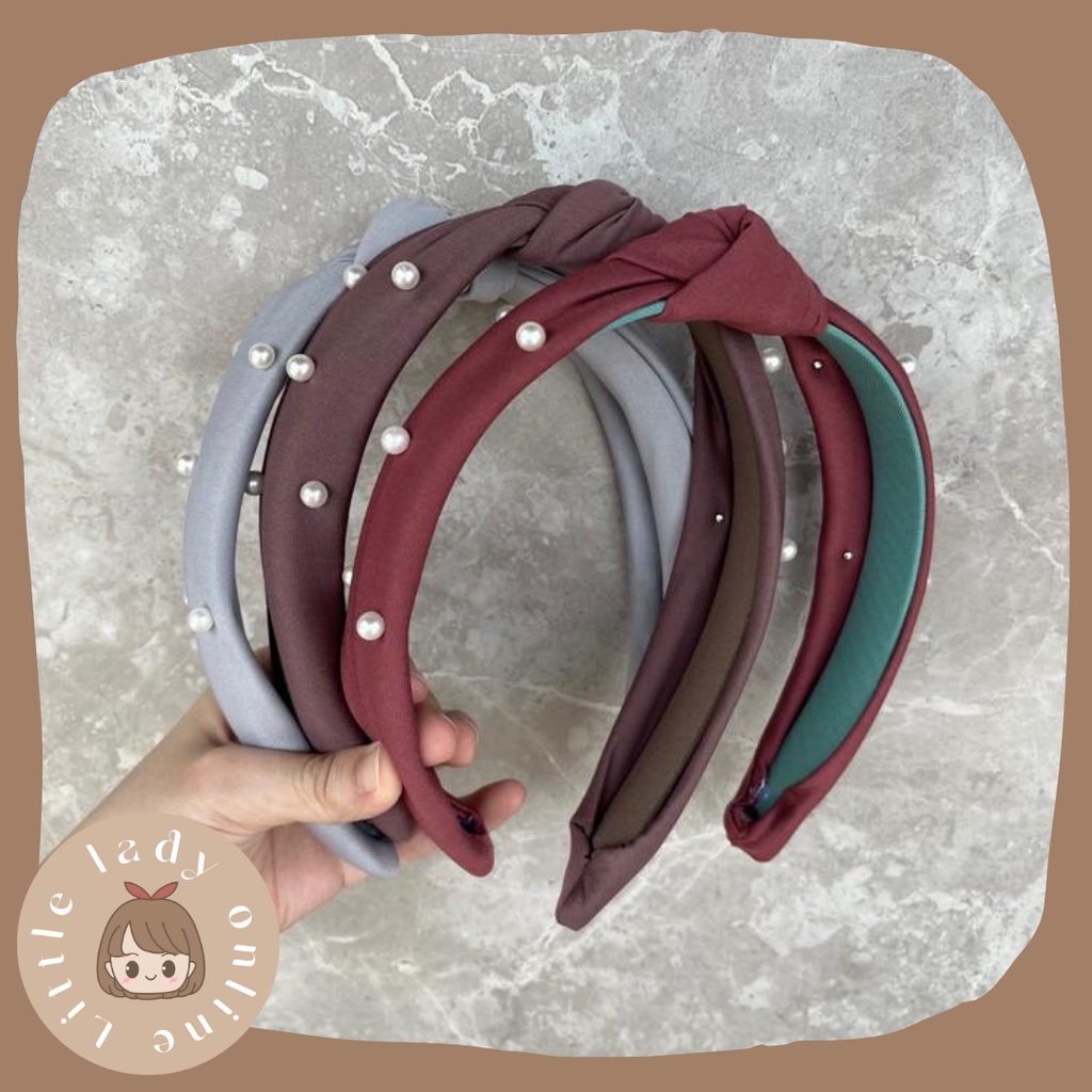 Jual Bando Lala Mutiara Bando Satin Headband Korea Bando Wanita ...