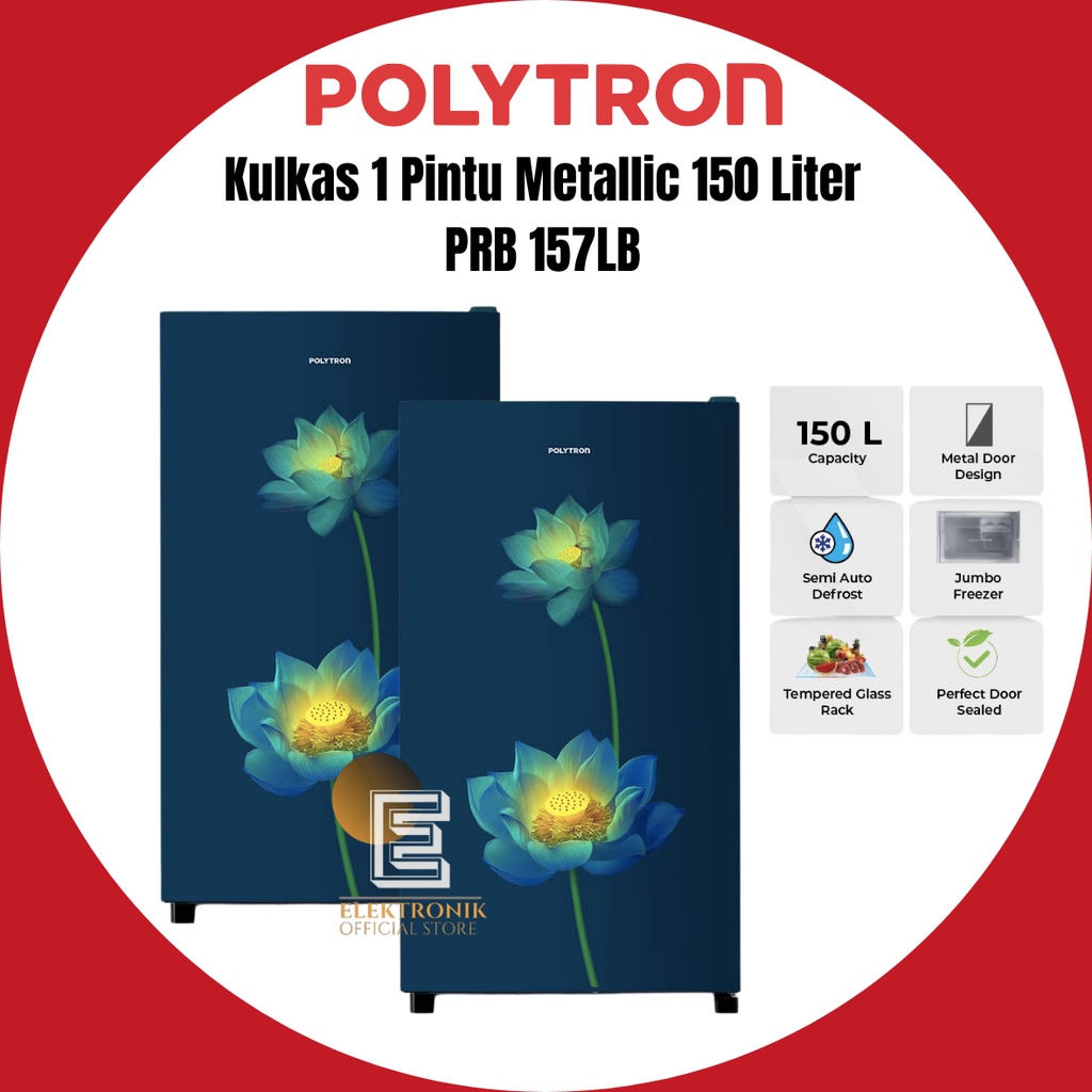 Jual POLYTRON KULKAS 1 PINTU PRB 157LB BEUATY STEEL/KULKAS 1 PINTU 150 ...