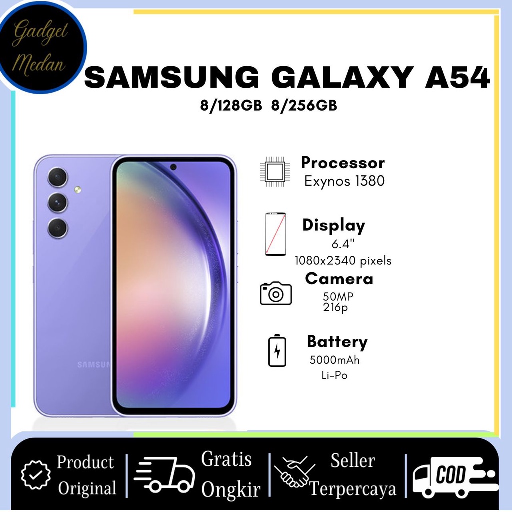 Jual HP SAMSUNG A54 5G RAM 8/128 & 8/256 GARANSI RESMI SAMSUNG-GADGET ...