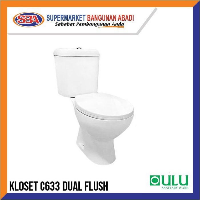 Jual KLOSET DUDUK OULU C633 DUAL FLUSH AS 25 CM WHITE | Shopee Indonesia