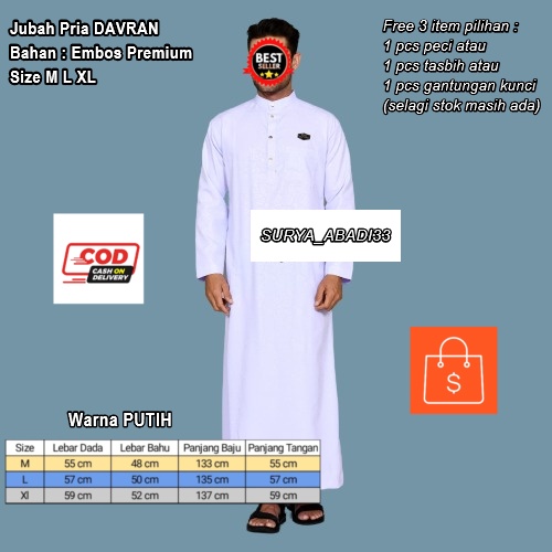 Jual Jubah Pria Premium / Jubah Pria DAVRAN Terbaru / Gamis Pria ...