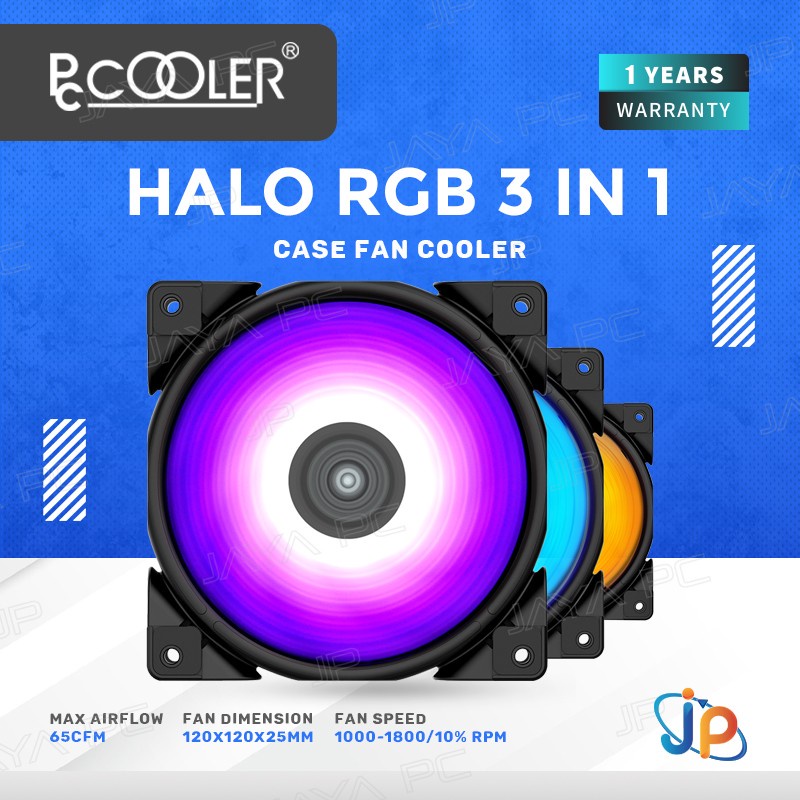 Jual PCCOOLER Cooler Fan Case Halo 3 In 1 RGB - Fan Casing 12cm ...