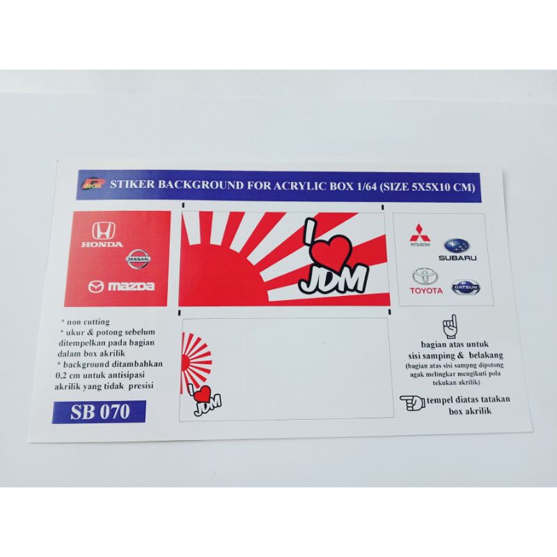 Jual Stiker Background Kotak Akrilik 1/64 SB070 Love JDM | Shopee Indonesia