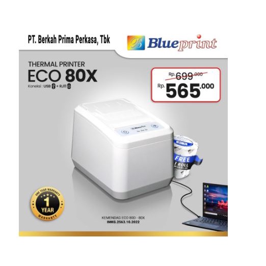 Jual Printer thermal blueprint eco wired Usb-B rj11 2.0 80mm for ...