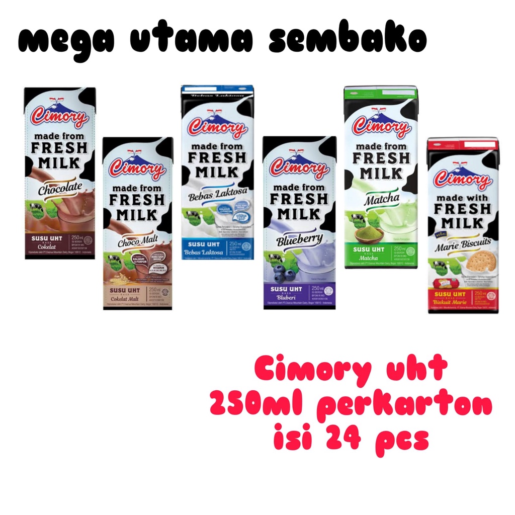 Jual cimory uht 250 ml per dus isi 24 pcs | Shopee Indonesia