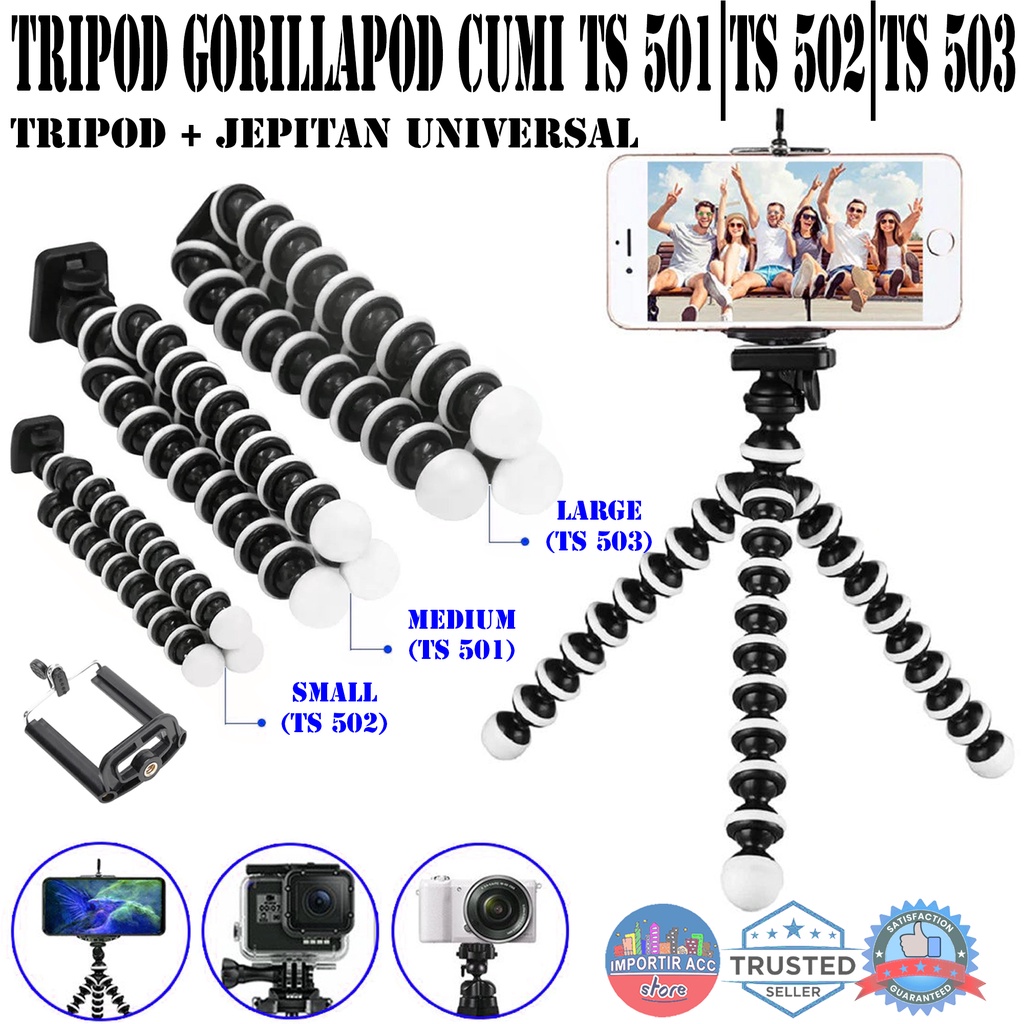 Jual Tripod Gorillapod Octopus Pod Cumi Gurita Size S M L With Phone Holder | Shopee Indonesia