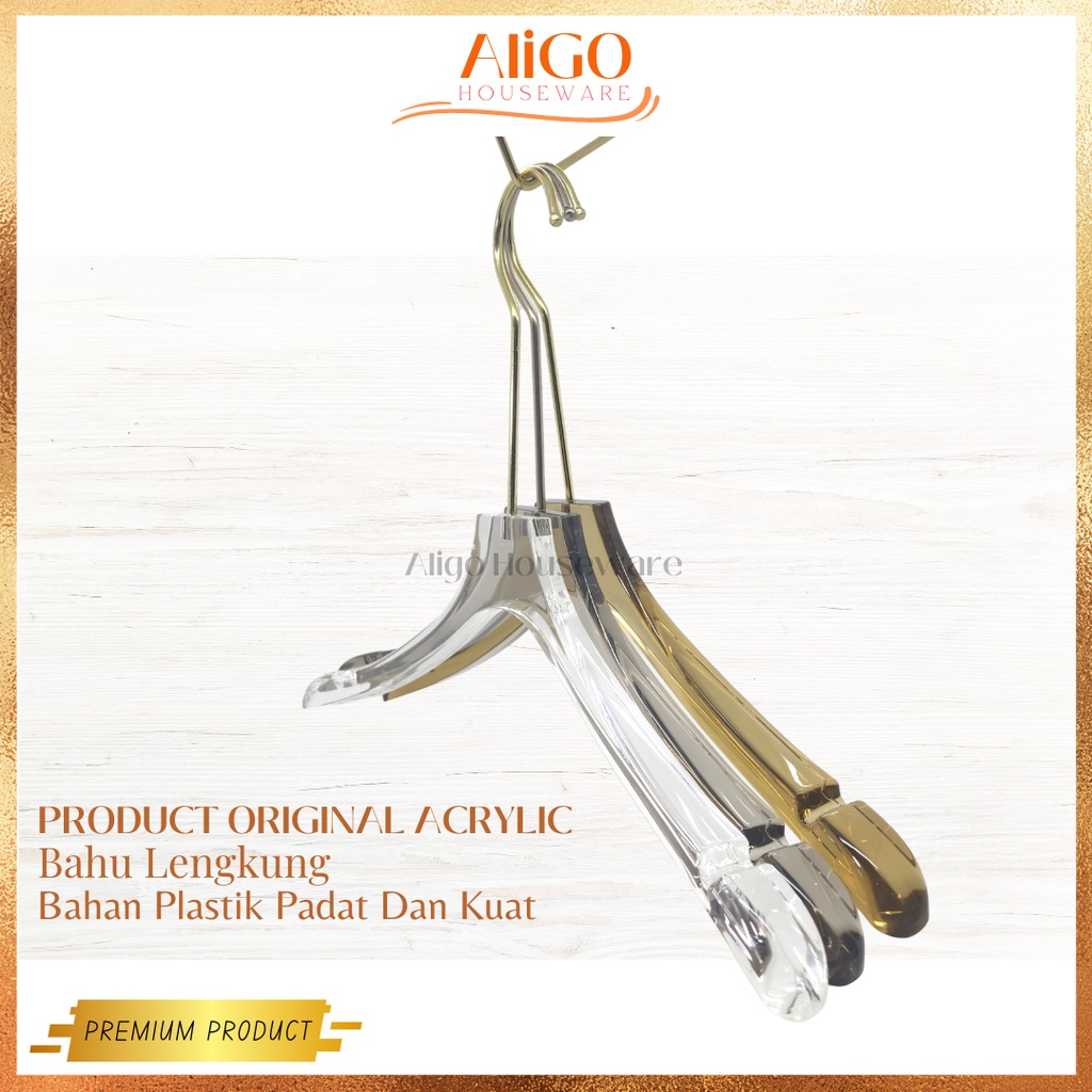 Jual ALIGO Hanger Acrylic Luxury Dewasa Original Bahan Acrylic Asli ...