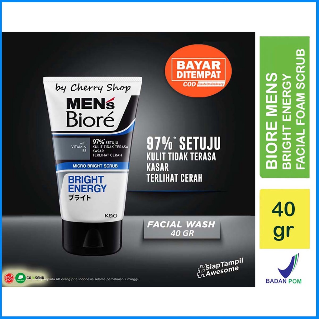 Jual [BRIGHT ENERGY | KEMASAN BARU 40GR | BPOM] Biore Men | Men's Biore ...