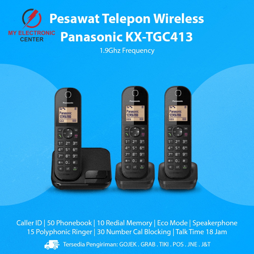 Jual Telepon Wireless Cordless Panasonic KX-TGC413 Telephone Rumah Kantor Indihome | Shopee ...