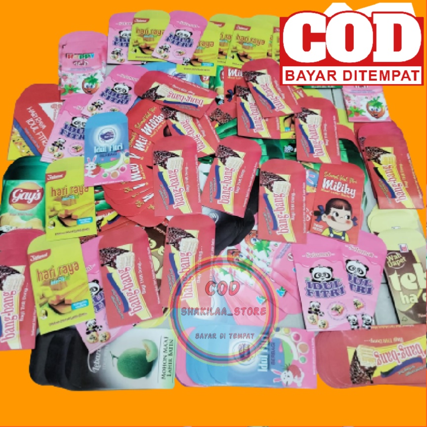 Jual Amplop Lebaran Lucu 1 PACK ISI 100/50 LEMBAR motif & MOTIV SNACK ...
