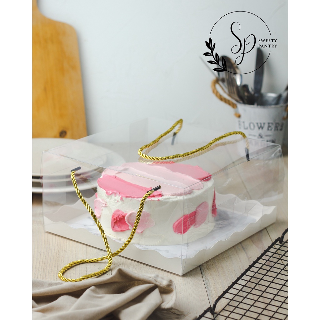 Jual 5PCS - MIKA BOX BENING 222212 - Dus mika bening box packaging cake ...