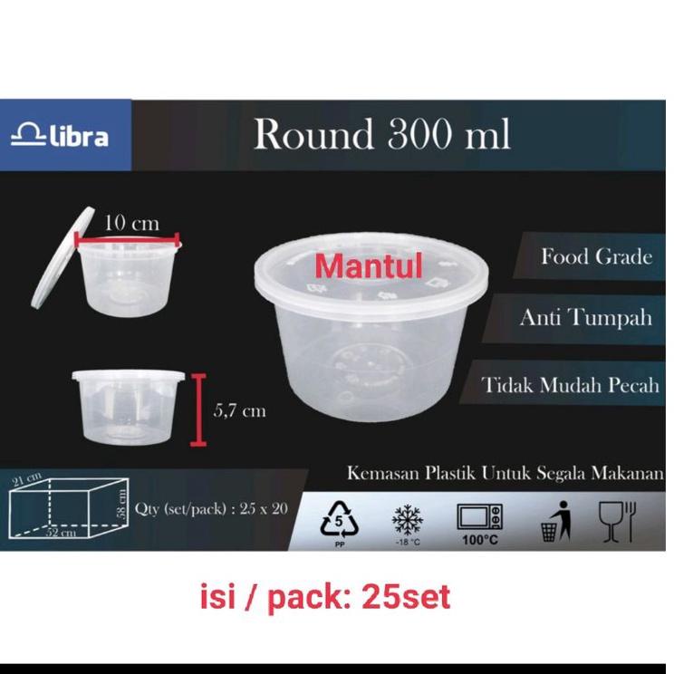 Jual Stok terbaru isi 25set Round Container 300ml / Mangkok Bulat ...