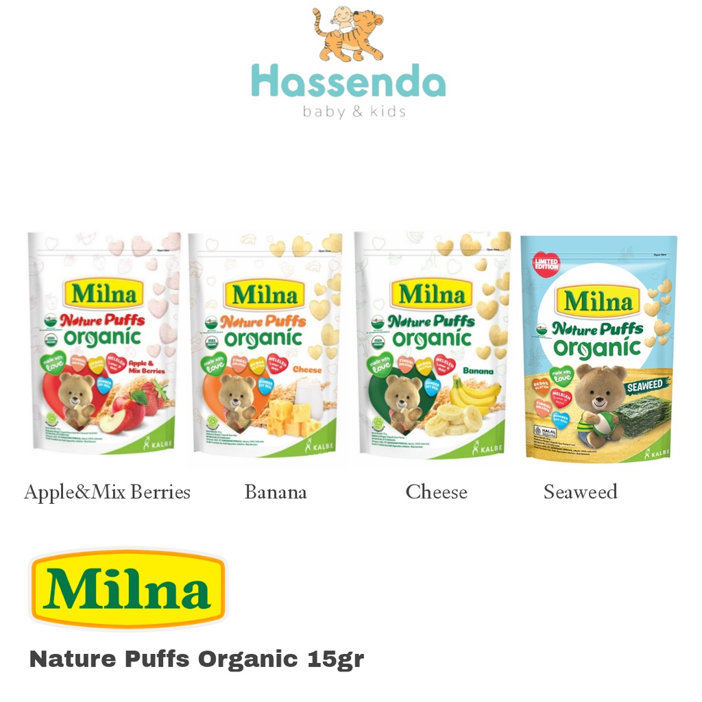Jual MILNA Nature Puffs Organic Pouch 15gr / Snack Puffs Bayi | Shopee ...