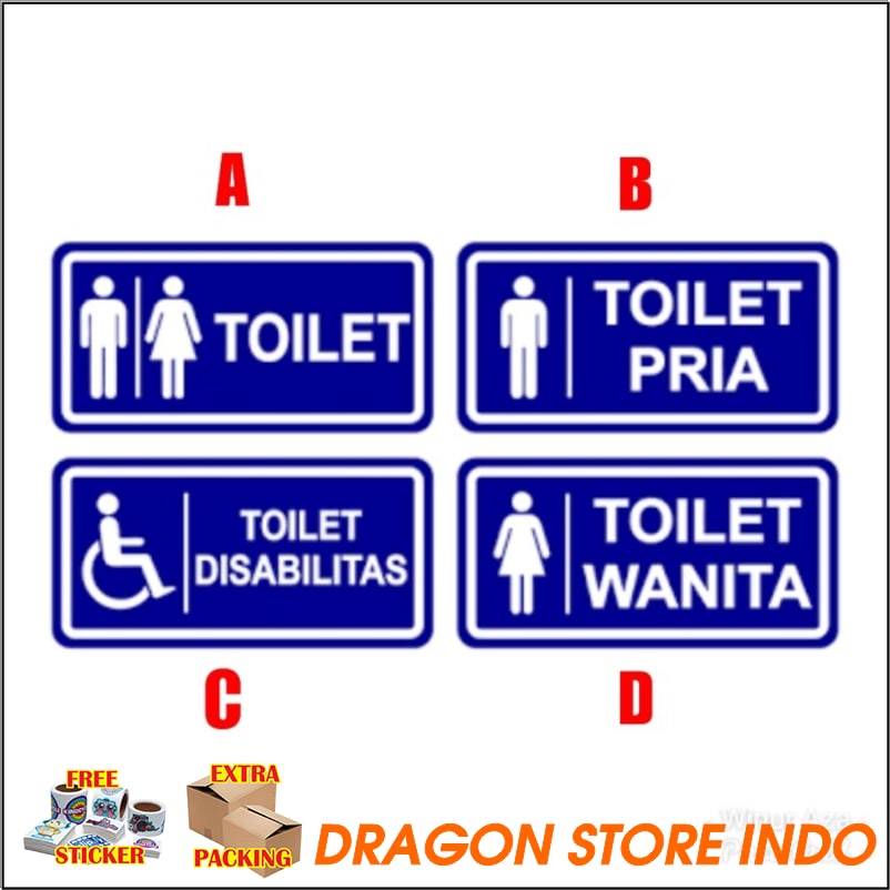 Jual Grosir Custom. Sign Rambu Toilet. Plat Acrylic ukuran 30x10cm ...