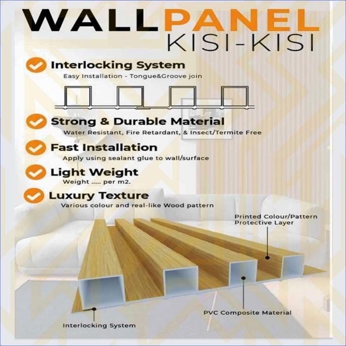 Jual Wallpanel Kisi PVC Murah Kuat Tahan Air Pengganti Wallpaper ...