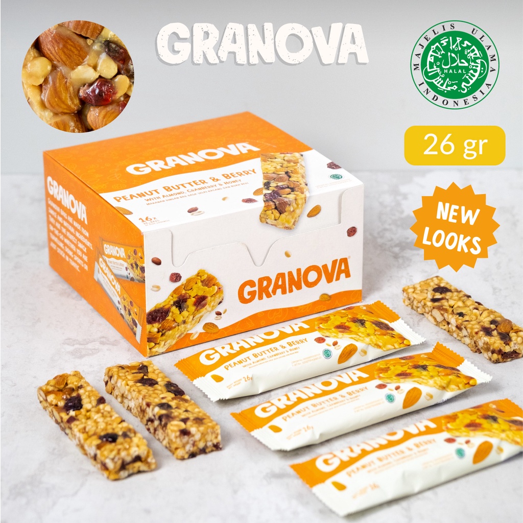 Jual Granola Bar Peanut Butter & Berry by Granova - Snack Anak, Healthy ...