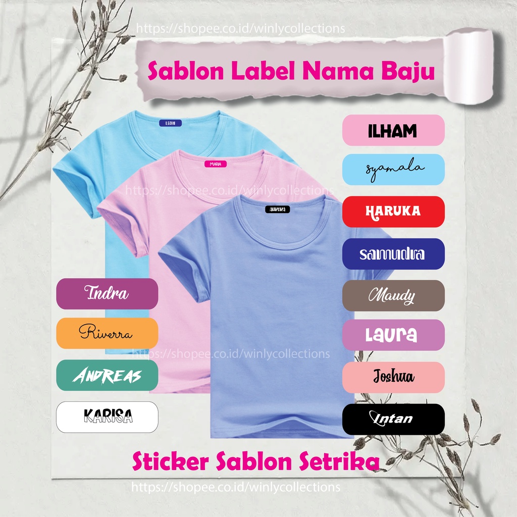 Jual CUSTOM NAMA LABEL KAOS ANAK SERAGAM SEKOLAH STIKER SABLON SETRIKA ...