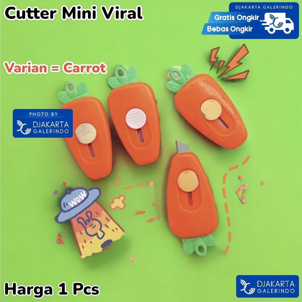 Jual Cutter Mini Lucu Viral Carrot Wortel Karakter - Pisau Mini Carrot ...