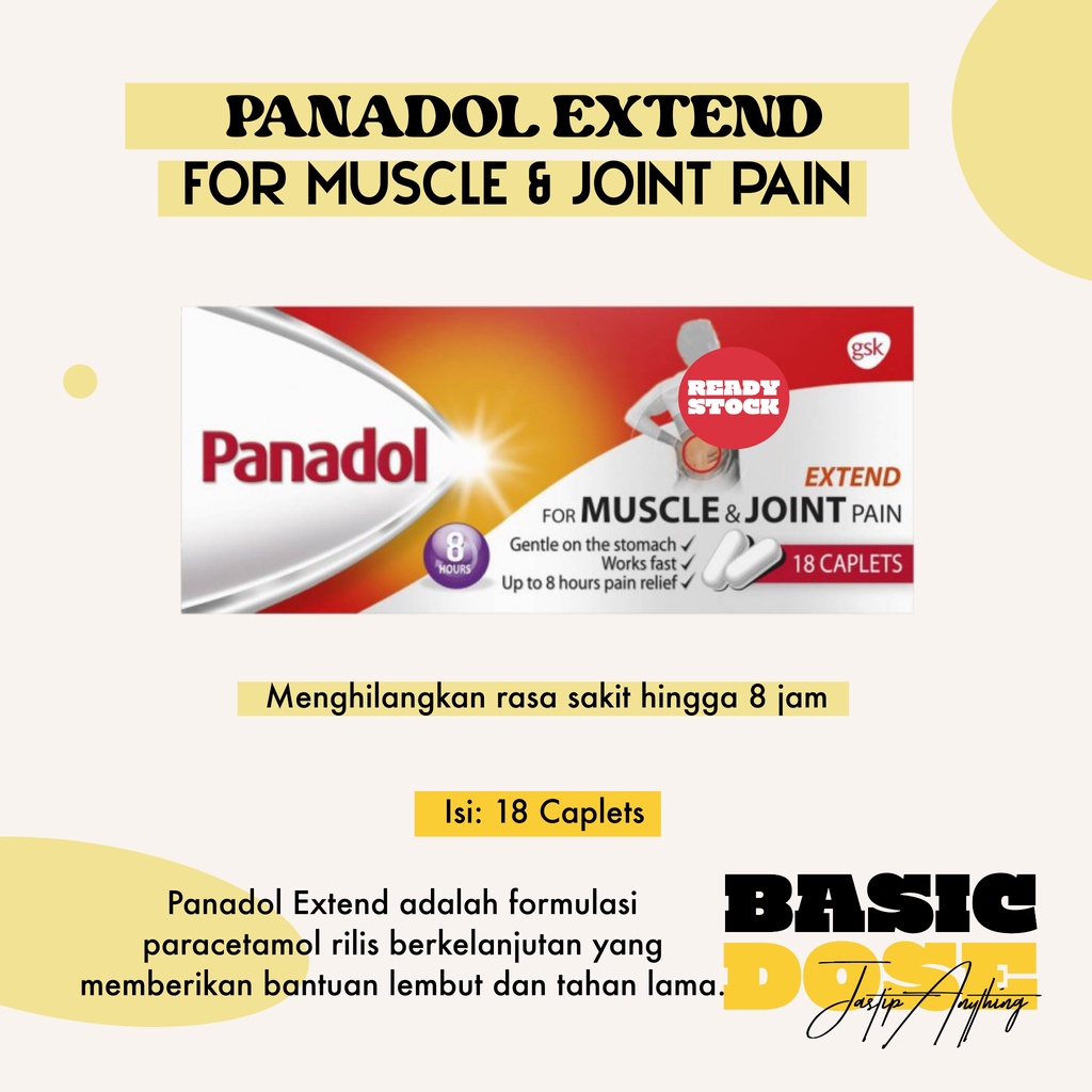 Jual [READY] Panadol Extend muscle & joint pain, 18 tablets/ Singapore ...
