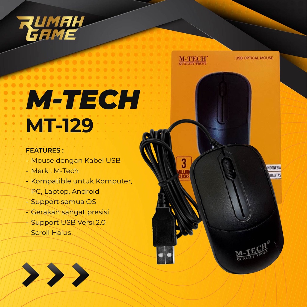 Jual M-Tech Original Mouse Kabel USB MT-129 for Komputer PC Laptop Android | Shopee Indonesia
