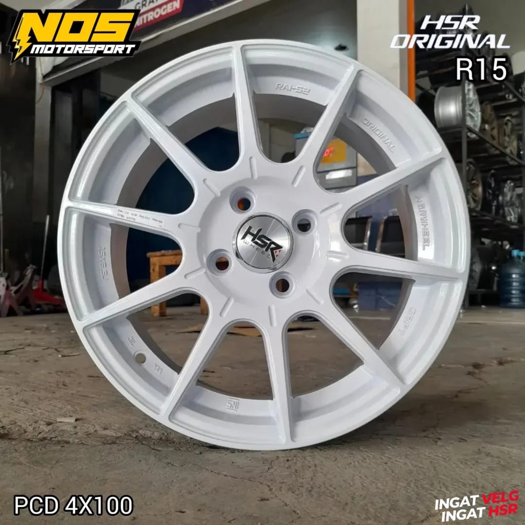 Jual Velg Mobil Jazz Vios Agya Sigra Brio Ring 15 Lebar 6,5 Lubang 4 HSR RAI-S2 Warna Putih ...