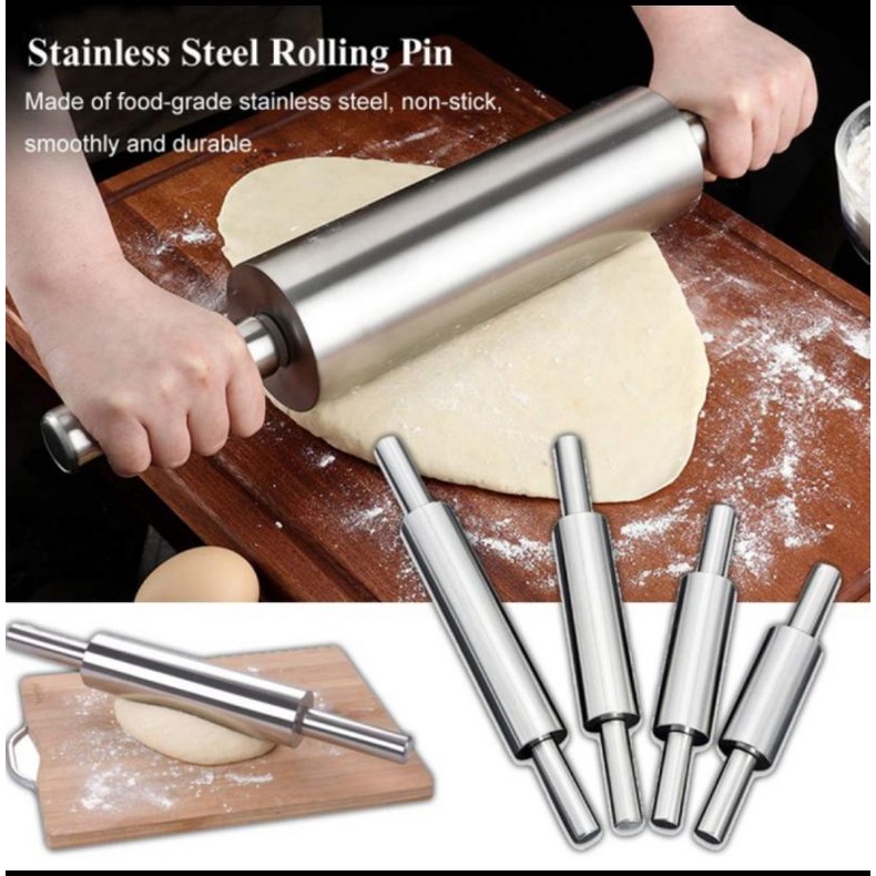 Jual Rolling pin besar stainless 30 CM / Rol perata adonan kue ...