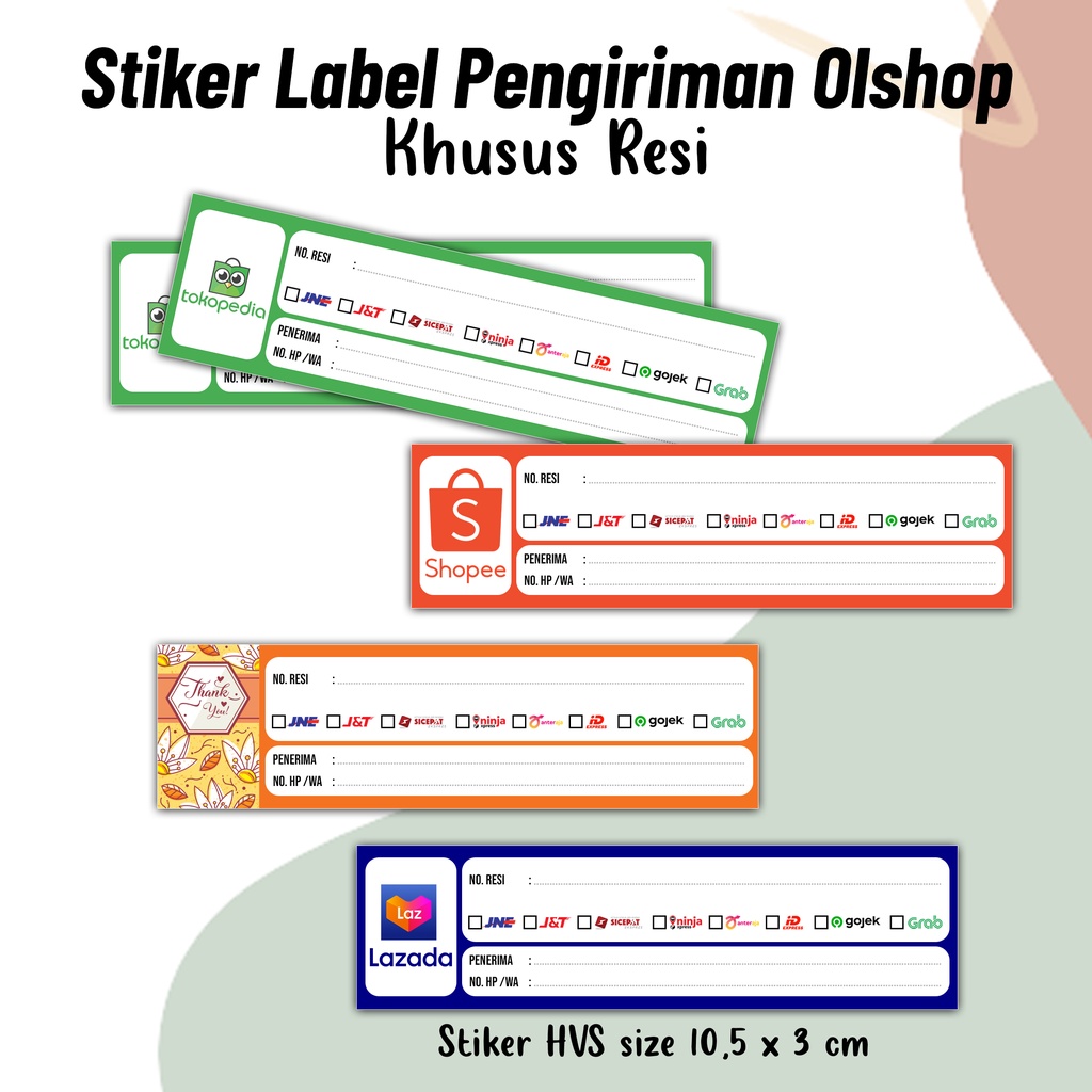 Jual STIKER RESI SHOPEE/STIKER PENGIRIM RESI/STIKER PENGIRIMAN RESI ...