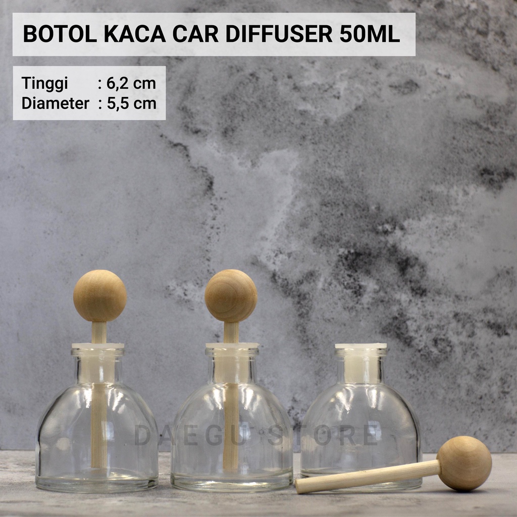Jual Botol Kaca Car Reed Diffuser BENING 50ml - Parfum Mobil Tutup Kayu ...