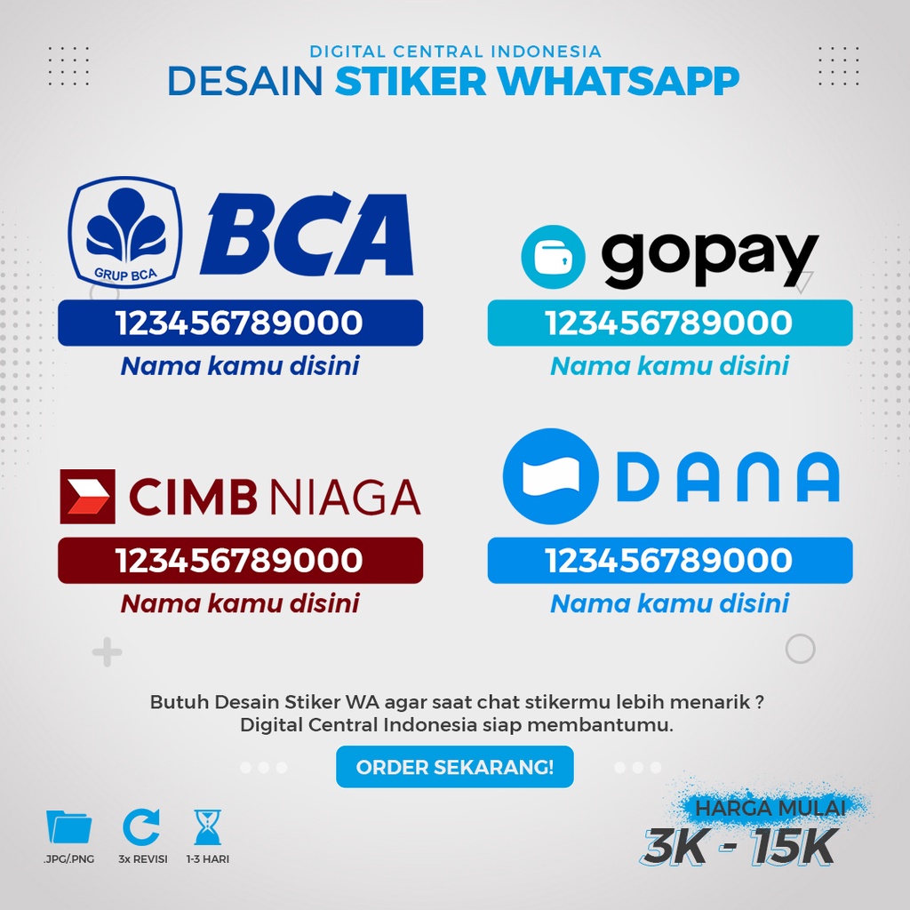 Jual DESAIN STIKER WHATSAPP REKENING BANK | Shopee Indonesia